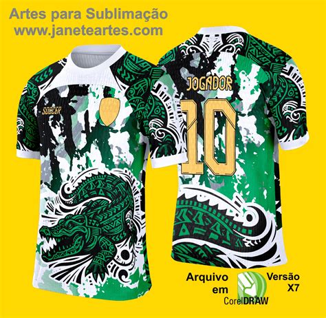 Arte Vetor Camisa De Interclasse 2025 Jacaré Branco E Verde Janete Artes