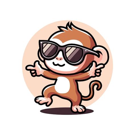 Premium Vector Cute Vector Design Illustration Of A Monkey Wearing