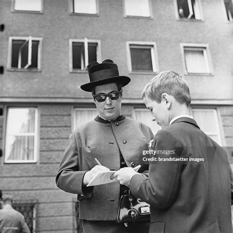 The Singer Gundula Janowitz Gives An Autograph In Salzburg 1968 By