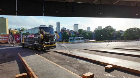 Long Distance Coach Starting Its Journey At The Terminal De Omnibus De