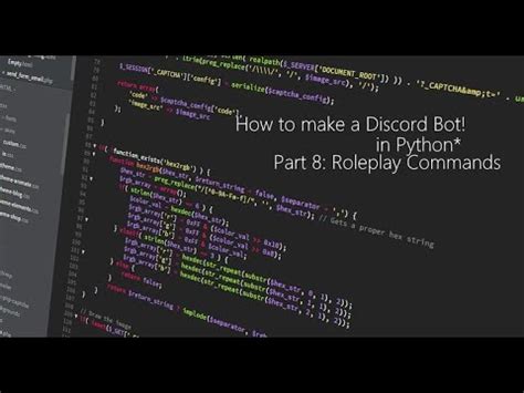 How To Make A Discord In Python Part Roleplay Commands YouTube