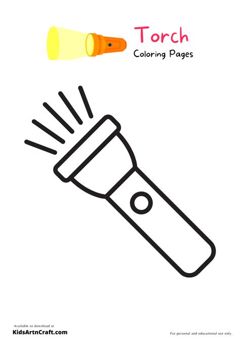 Torch Coloring Printable Bright Colors Favorite Sketch Coloring Page