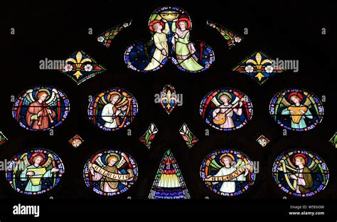 Angel Musicians Stained Glass Window By Frederick Preedy 19th