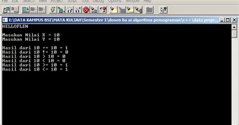 Script Atau Coding Membuat Operator Relasi Pada C Hello Flen