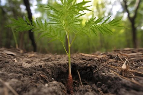 Premium Ai Image Closeup Of A Tree Sapling With Its Roots In The