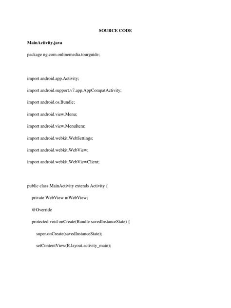 Source Code Mainactivity Java Pdf Java Script Web Development