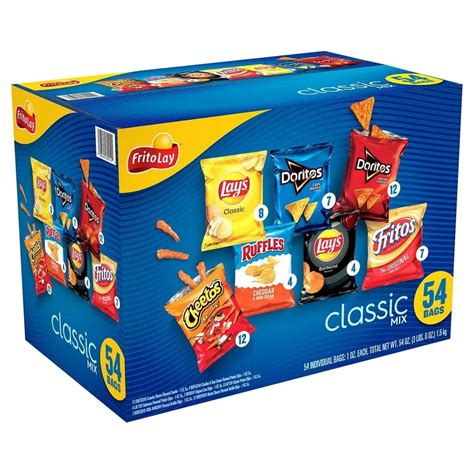 Frito Lay Chips Variety Pack Classic Mix 1 Oz Bags 54 Count