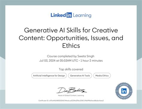 Sweta Singh On Linkedin Certificate Of Completion