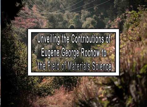 Unveiling The Contributions Of Eugene George Rochow To The Field Of