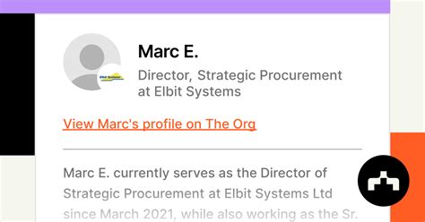 Marc E Director Strategic Procurement At Elbit Systems The Org