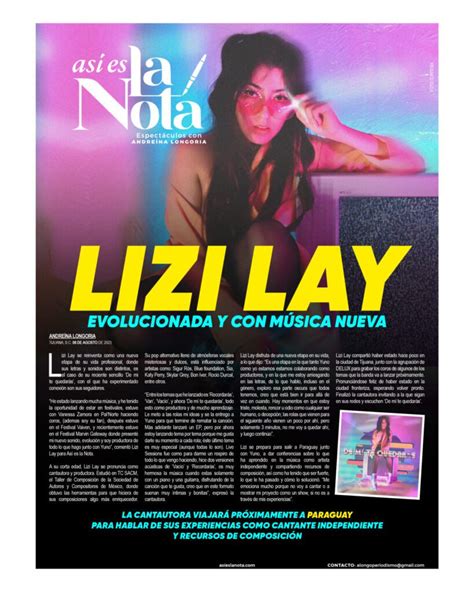 Lizi Lay Evolucionada Y Con Música Nueva Asi Es La Nota