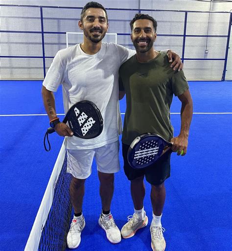 یک قاب دوست داشتنی؛ سامان قدوس و رضا قوچان نژاد در زمین پدل عکس طرفداری