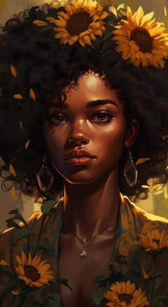 Premium Ai Image A Woman With A Yellow Leaf On Her Head