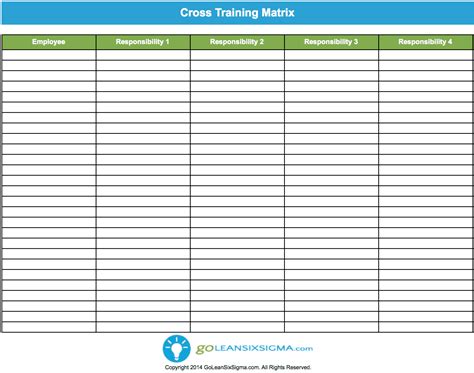 Cross Training Matrix Template