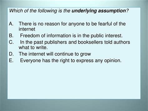 Ppt Identifying Assumptions Powerpoint Presentation Free Download