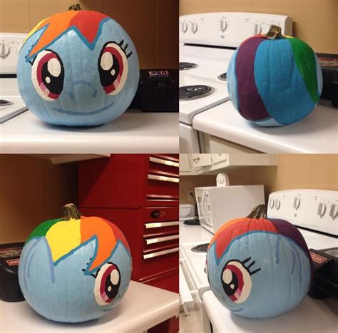 Rainbow Dash Pumpkin Pumpkin Decorating Pumpkin Projects Painted
