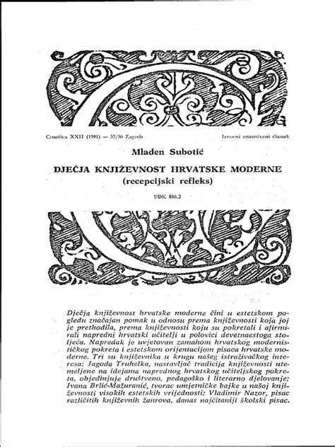 Dječja Književnost Hrvatske Moderne Pdf