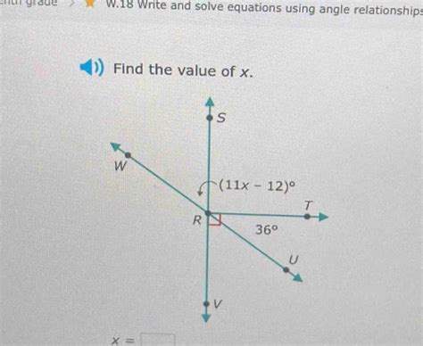 Solved Ent Grade W18 Write And Solve Equations Using Angle