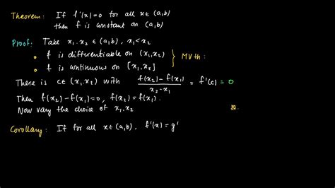 Constant Function Theorem