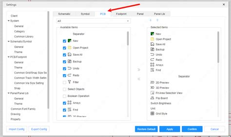 Top Panel Toolbar Easyeda Pro User Guide