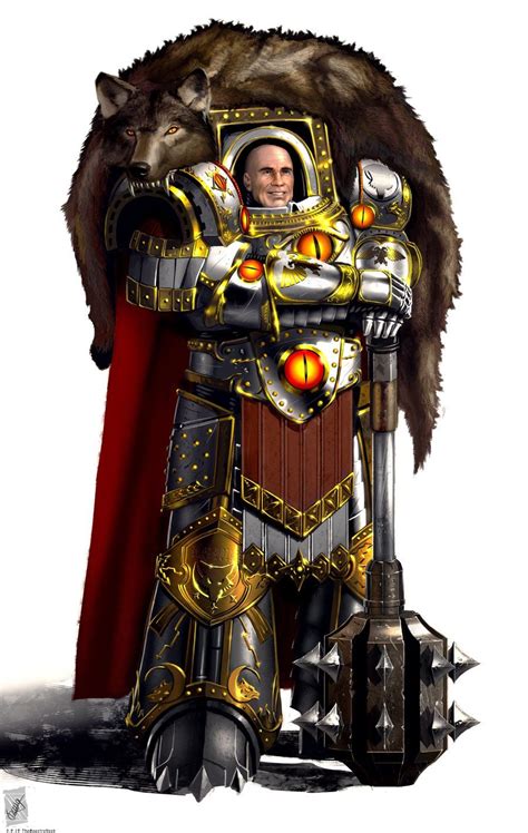 A Drawing Of A Man In Armor With A Cat On His Shoulder