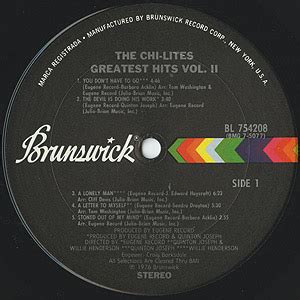 The Chi Lites Greatest Hits Vol Ii Lp Brunswick 1976 Us盤 Ex Ex