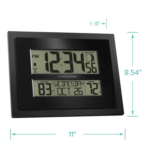 Ebern Designs Danaisa Atomic Digital Clock With Outdoor Temperature And Moon Phase And Reviews
