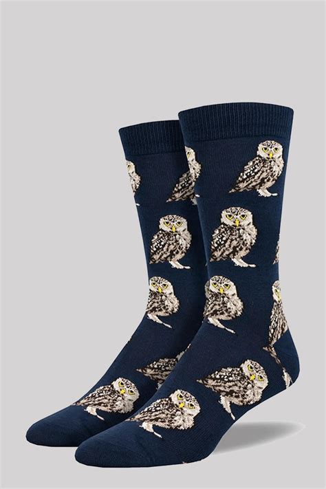 Ro Rox Nature Blue Owl Cute Character Quirky Ankle Socks Ro Rox