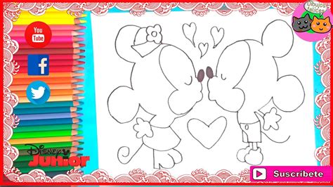 Dibujo De Mickey Y Minnie Mouse Enamorados Dibuja Y Colorea A Mickey