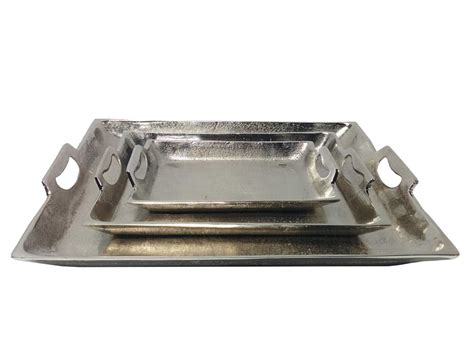 Bandeja Rectangular Plata Martillada Peq Divano Srl