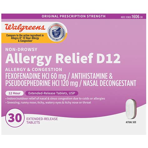 Walgreens 12 Hour Allergy And Congestion Relief Fexofenadine