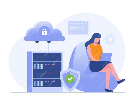 premium vector data server concept storage technology cloud system