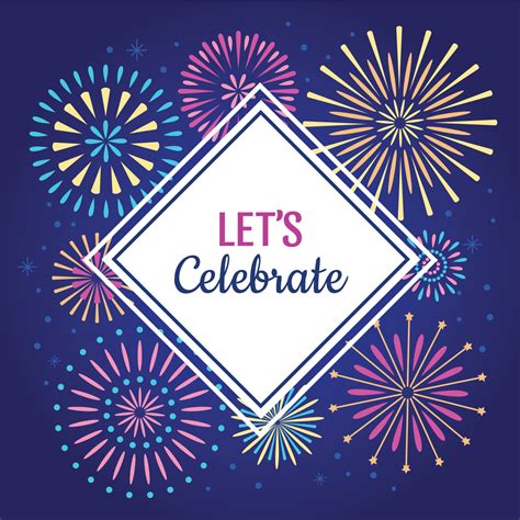 Lets Celebrate Poster Winter Holiday Celebration Fireworks