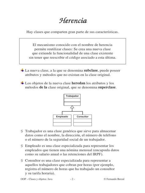 9b Herencia Pdf Herencia Programación Orientada A Objetos Java Lenguaje De Programación