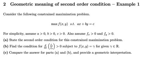 Solved 2 ﻿geometric Meaning Of Second Order Condition