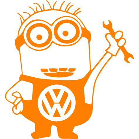 Sticker Auto Minion Mecanic La Volkswagen 18x17cm Portocaliu Emag Ro
