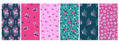 Trendy Floral Background With Elegant Small Vector Image