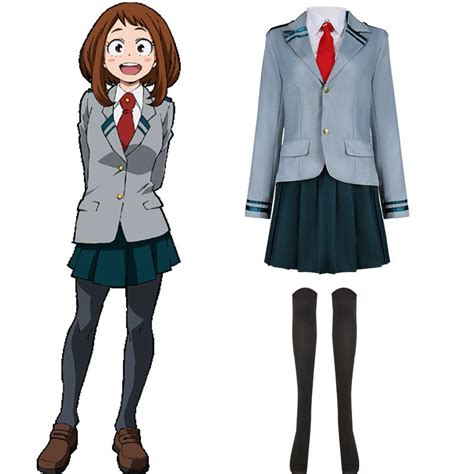 Anime My Hero Academia Ochaco Uraraka Cosplay Costumes Student Uniforms