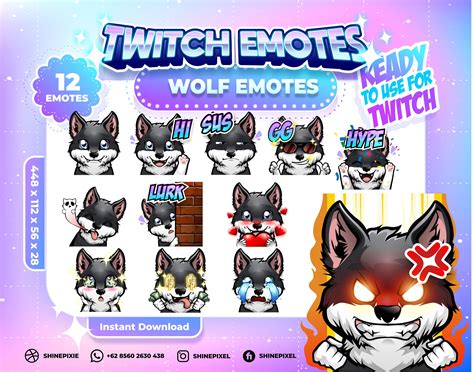 Wolf Twitch Emotes 12 Wolves Twitch Emotes Wolf Emotes Etsy Australia