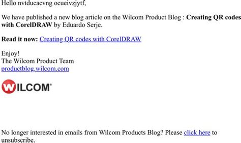 Wilcom International Pty Ltd New Wilcom Product Post Creating Qr