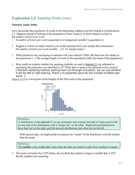 Explor 22 Sampling Words Exploration 2 Sampling Words Cont Name