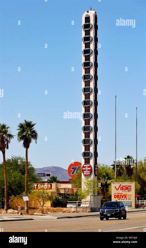 Baker Worlds Tallest Thermometer Bakes In Extreme Weather Heat Warning