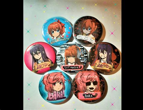 Ddlc Doki Doki Literature Club Buttonspins Etsy
