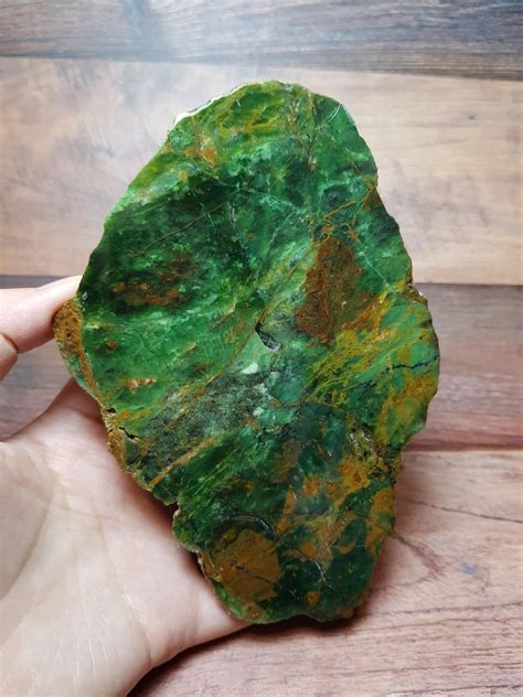 Natural Green Chrysoprase Slab Polished Chrome Chalcedony Heart