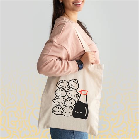 Cute Dumpling Tote Bag Cute Gyoza Bag Dumpling Grocery And Art Bag