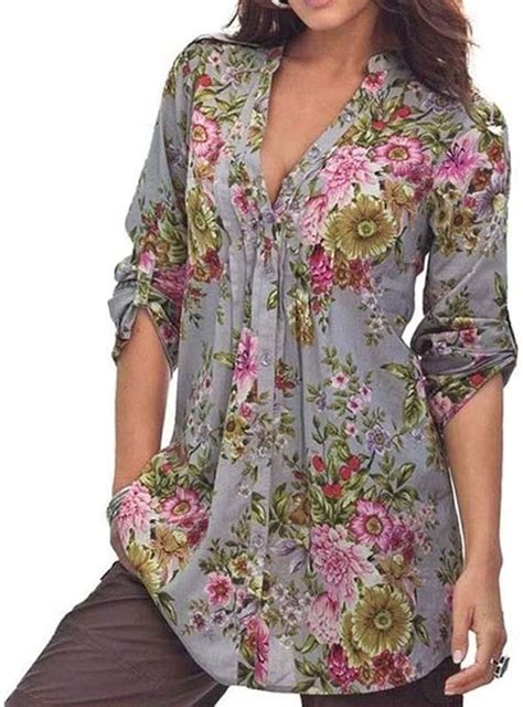 Camicetta Allentata Da Donna Elegante Abbottonata Abbottonata Camicetta