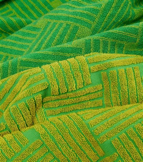 Intreccio Pattern Cotton Towel In Green Bottega Veneta Mytheresa