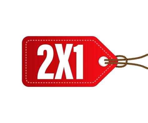 2x1 Red Half Price Commercial Tag Isolated On White Background Vector