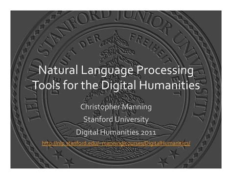Natural Language Processing Tools For The Digital Humanities Pdf