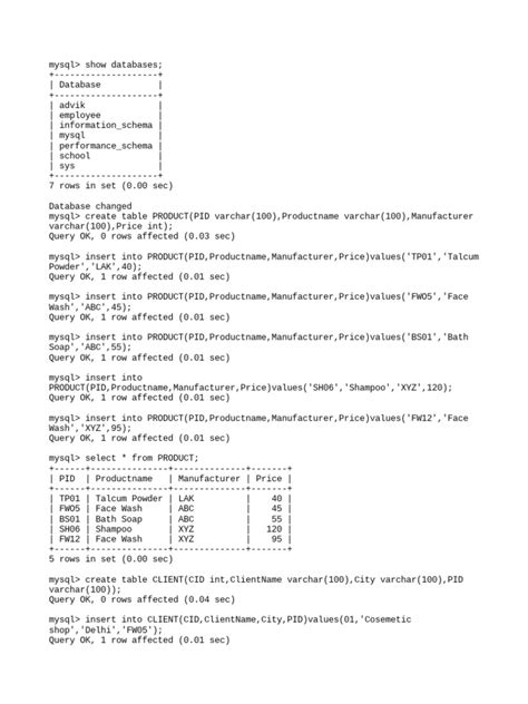 Pratical Cs Mysql Pdf Computing Information Technology Management